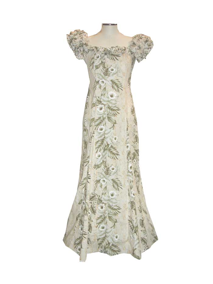 Plus size off-shoulder Ruffle Long Hawaiian Traditional Muumuu Dress f ...