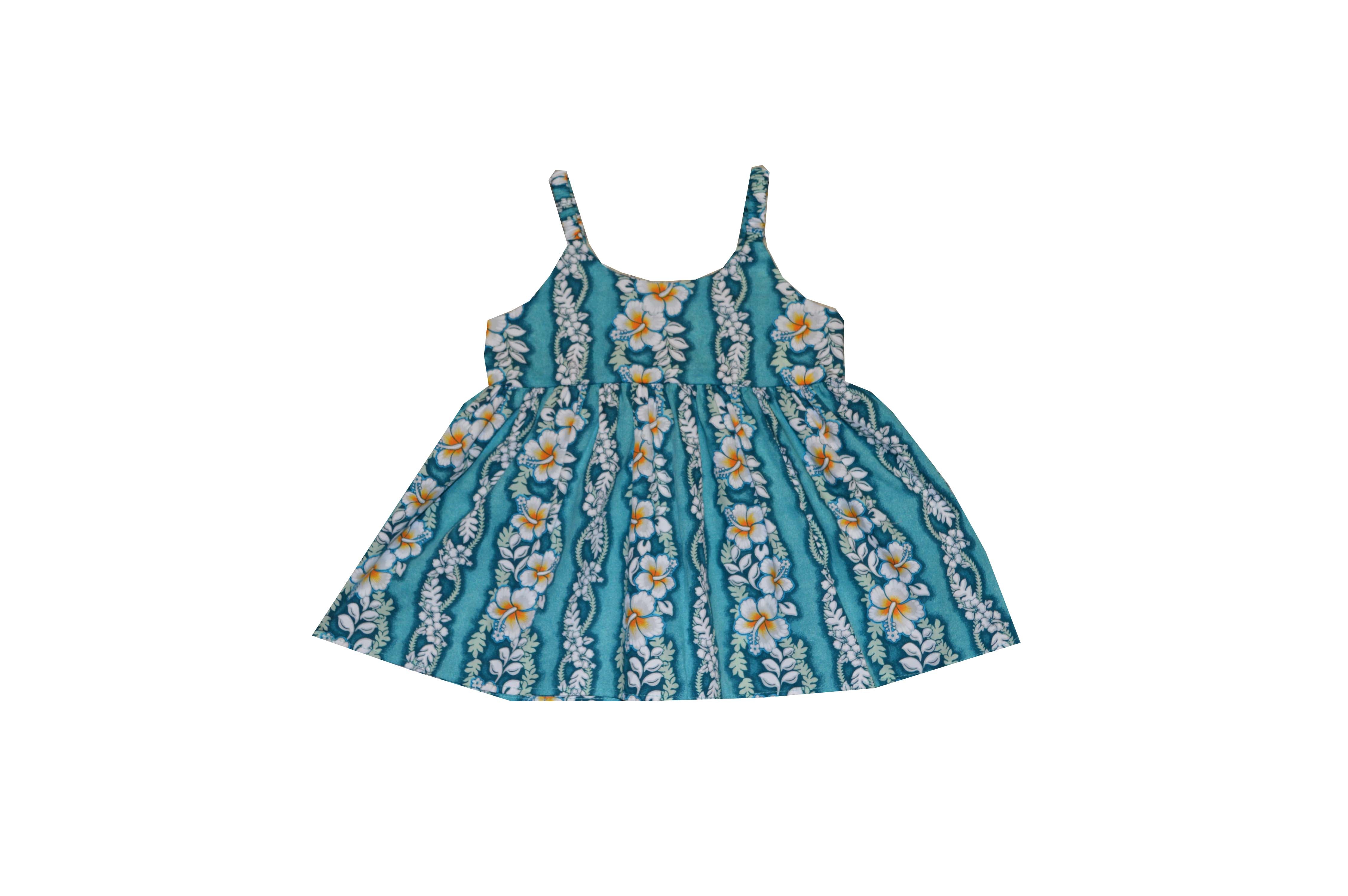 Hawaiian Lei Summer Bungee Dress for Little Girls Soft Cotton Made in ...